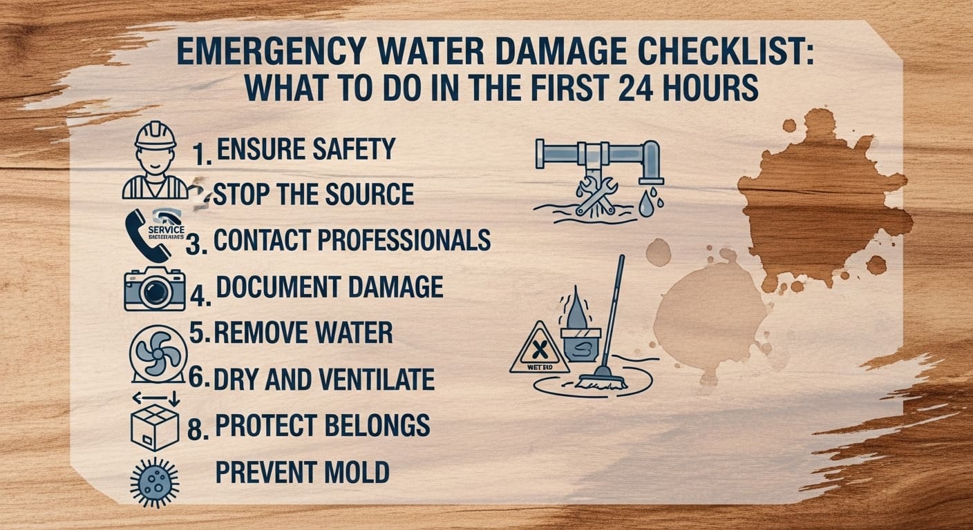 Emergency Water Damage Checklist: What to Do in the First 24 Hours ...
